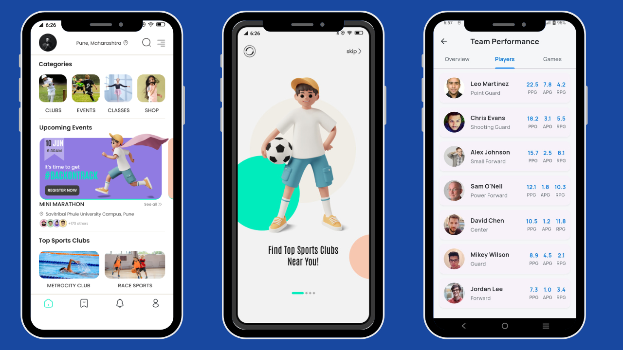 Sport Management Flutter App Template | Sports Team & Player Management ...
