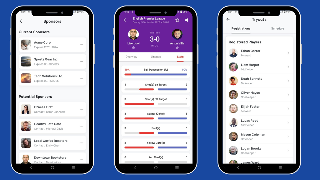 Sport Management Flutter App Template | Sports Team & Player Management ...