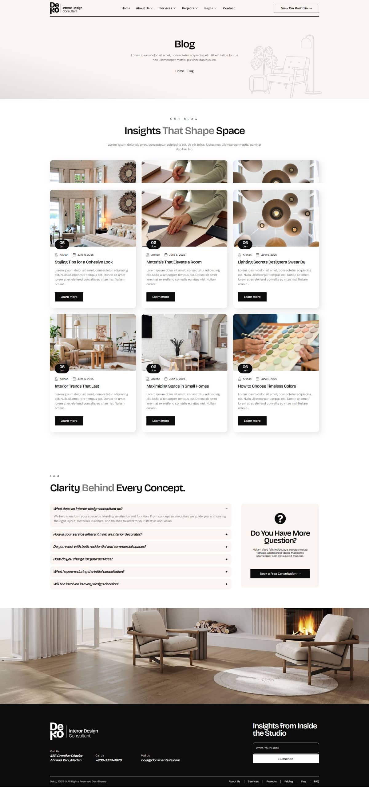 Deko - Interior Design Consultant Elementor Template Kit by Dex-Theme