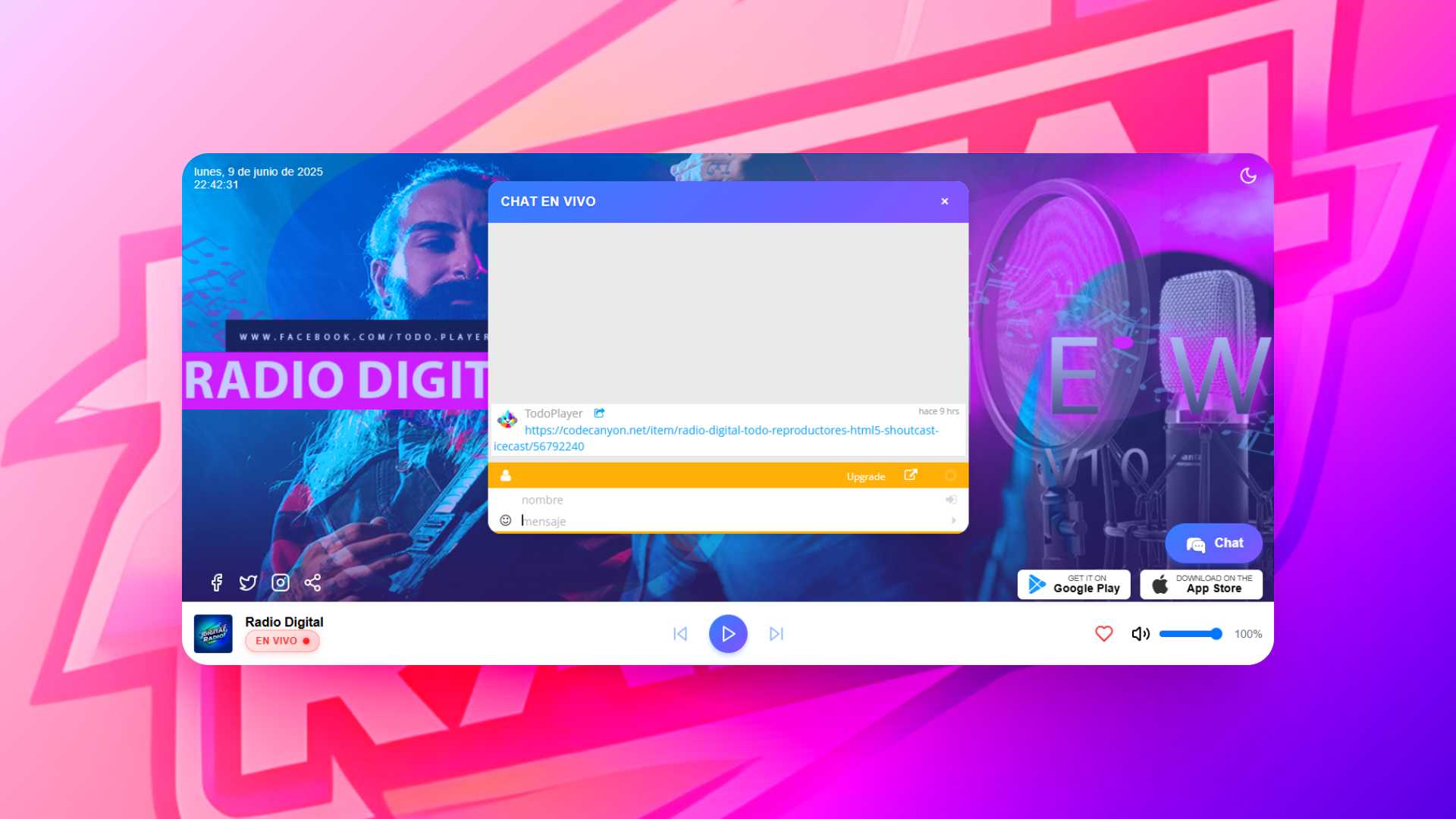 Radio Digital - Todo Player HTML5 ShoutCast, Icecast by TodoPlayer