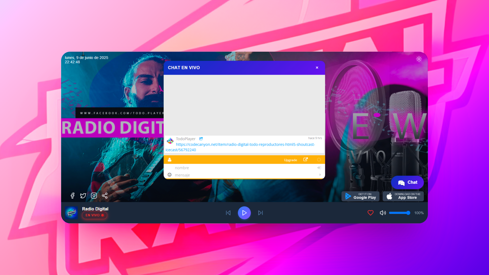 Radio Digital - Todo Player HTML5 ShoutCast, Icecast by TodoPlayer