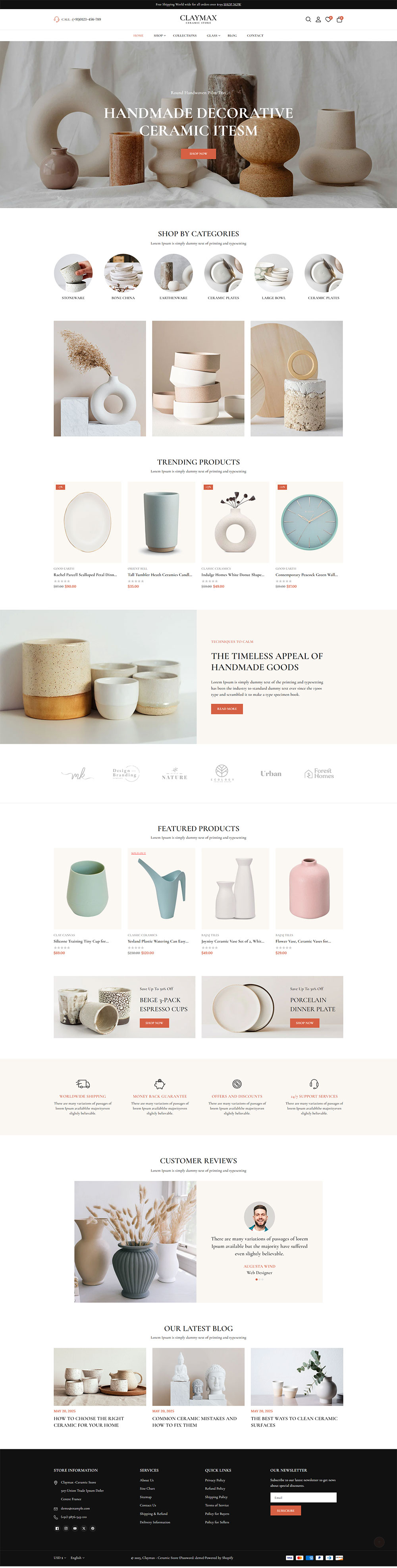 Claymax - Ceramic Art Store Shopify 2.0 Responsive Theme by codezeel