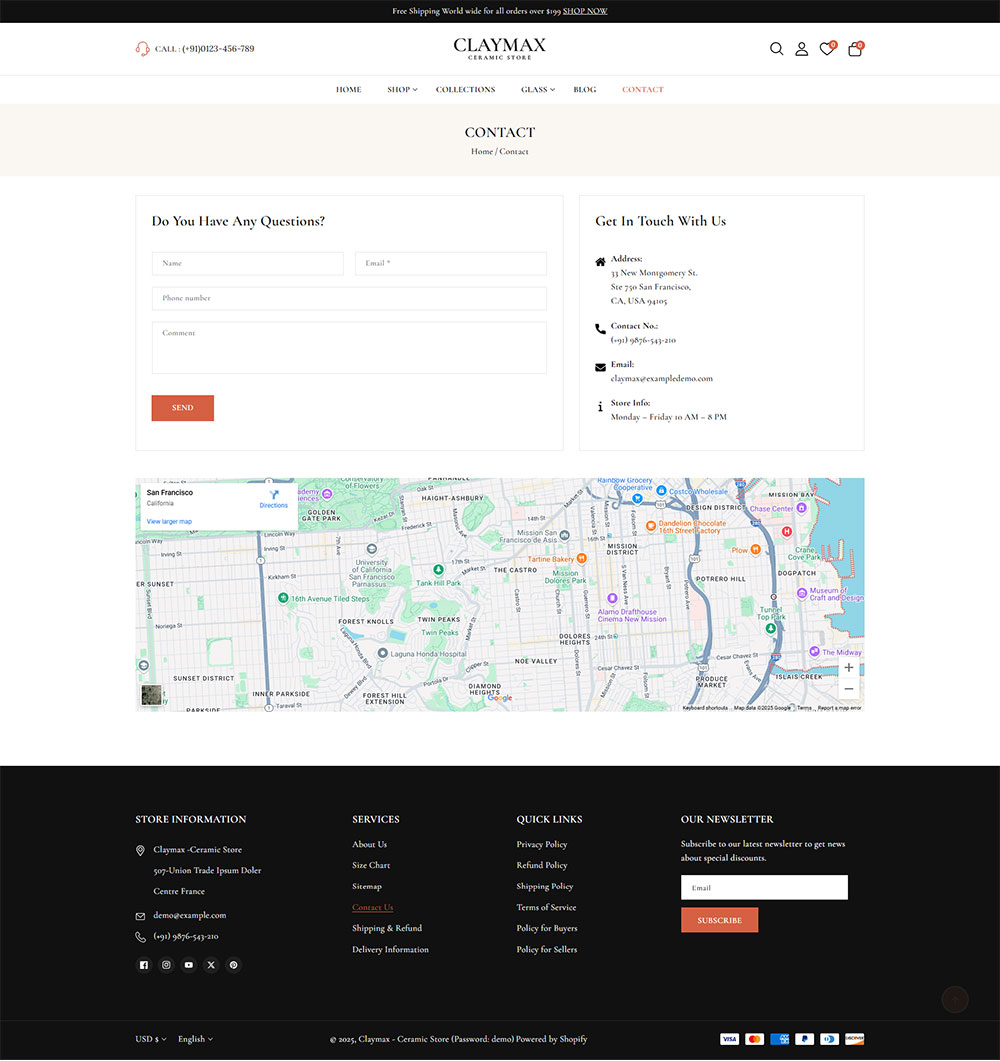 Claymax - Ceramic Art Store Shopify 2.0 Responsive Theme by codezeel