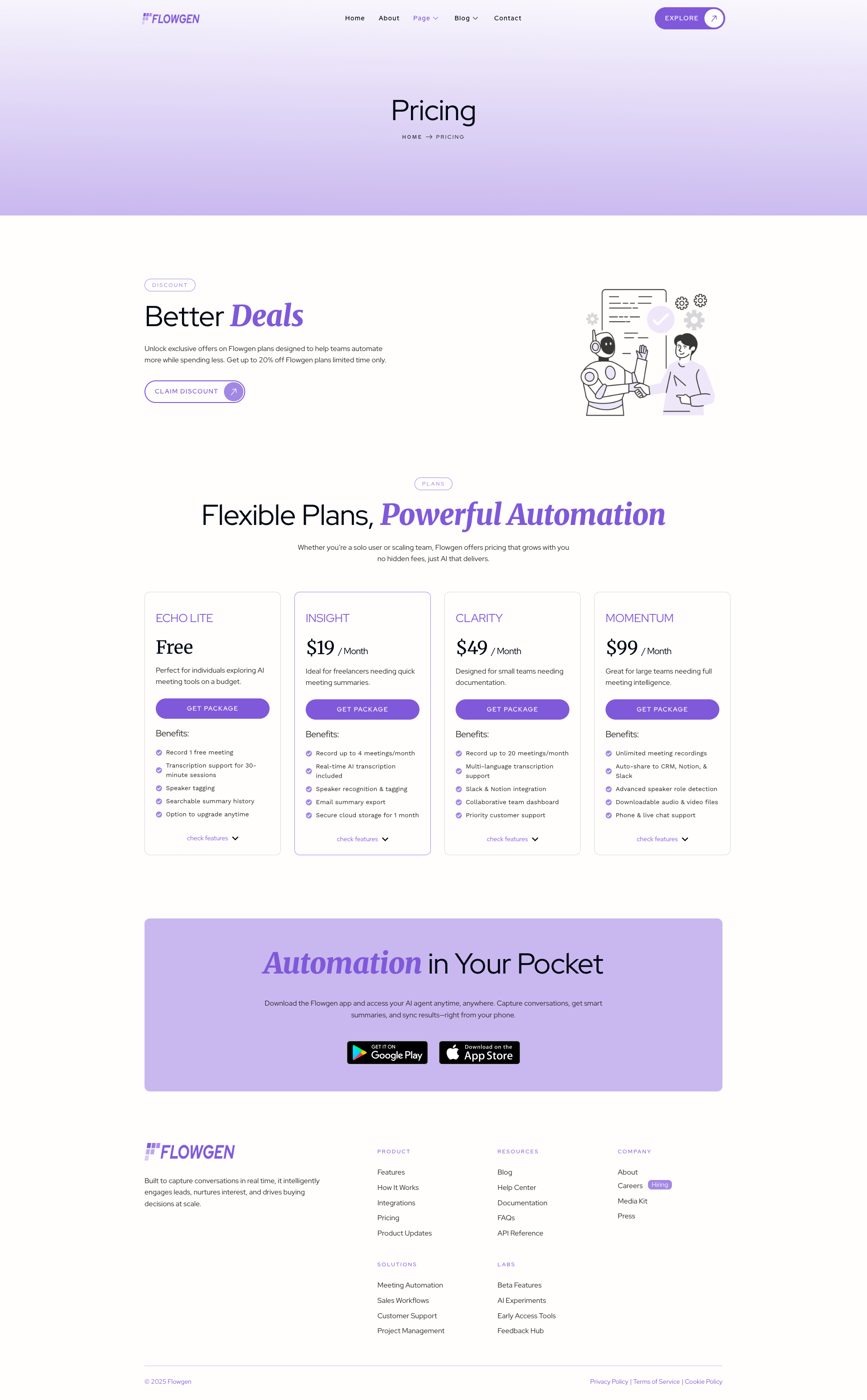 Flowgen - Meeting Intelligence Engine & AI Agent Service Elementor Template Kit by lubnaloom