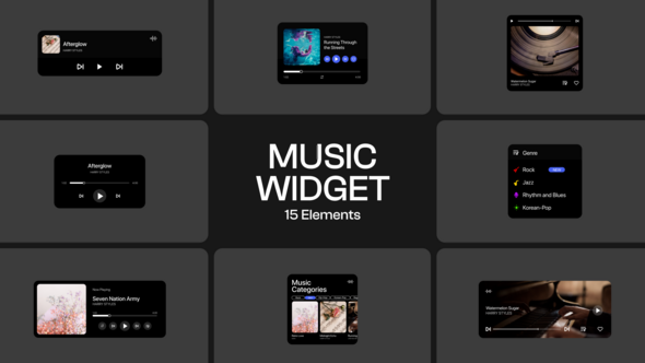 UI Music Widget, After Effects Project Files | VideoHive