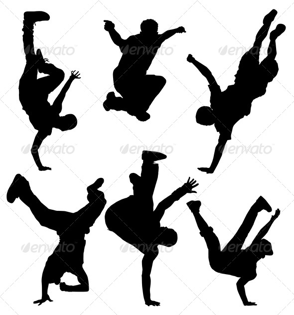 Break Dancers Silhouette by iamsania | GraphicRiver