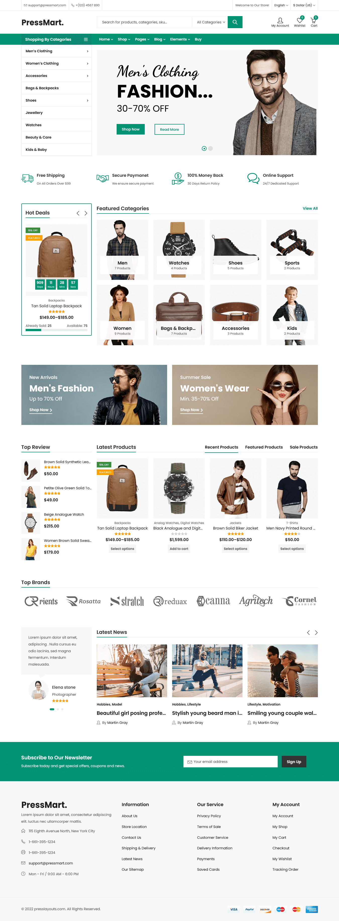 PressMart - Modern Elementor WooCommerce WordPress Theme by PressLayouts