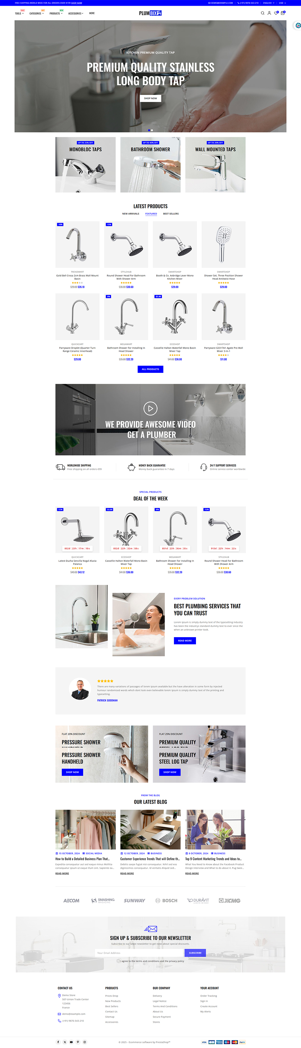 Plumbix - Plumbing Hardware Store Prestashop Responsive Theme by codezeel