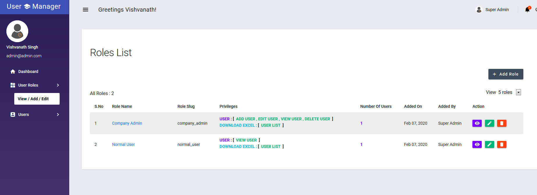 Laravel User Manager + Material Design Admin Dashboard Theme + Roles and Permissions by gaurishtech