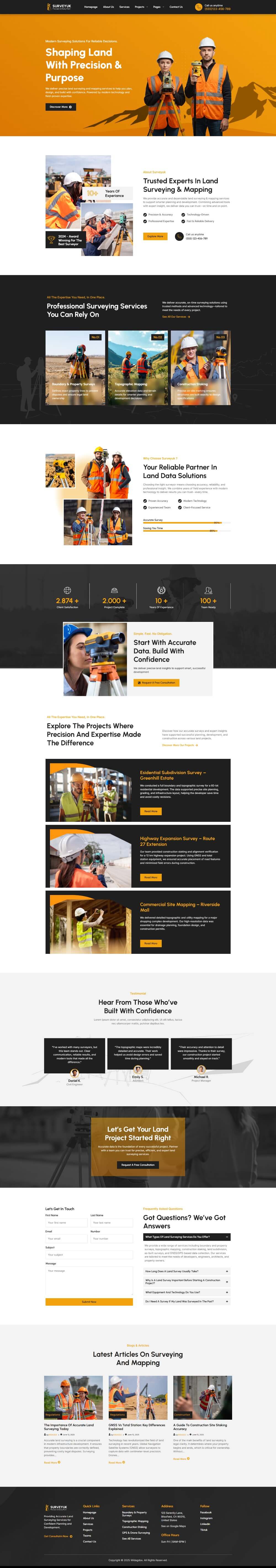 Surveyuk – Land Surveying & Digital Mapping Elementor Template Kit by ...