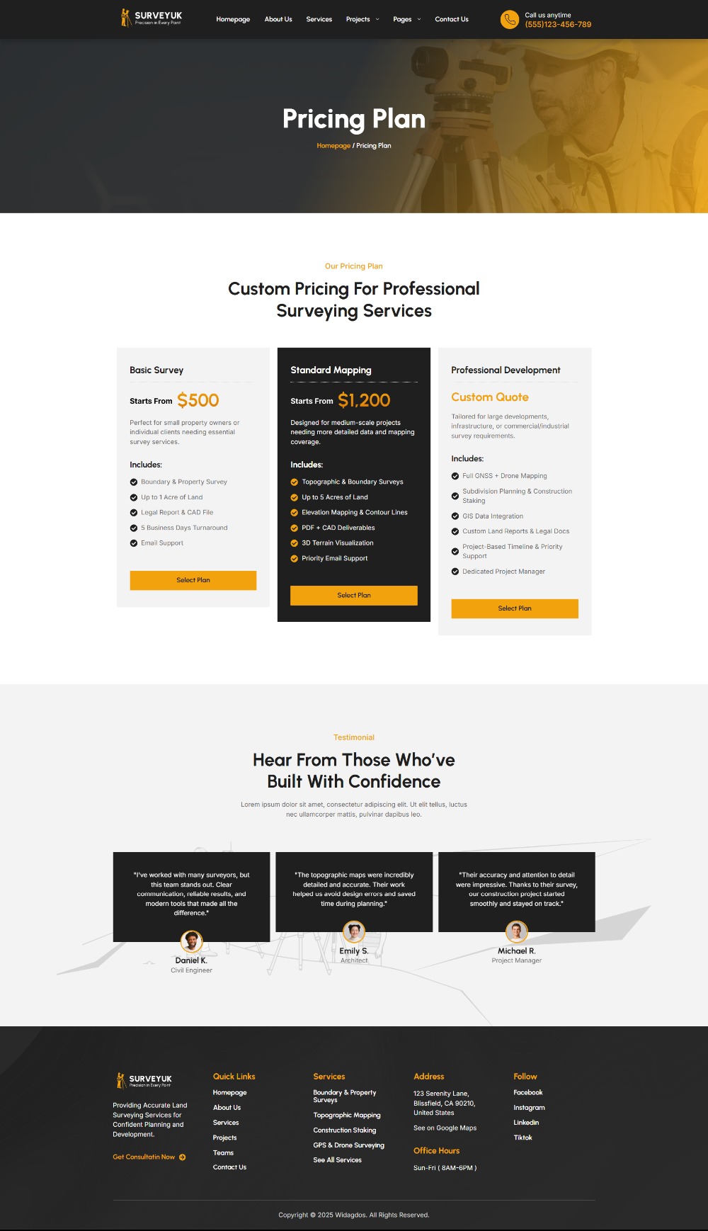 Surveyuk – Land Surveying & Digital Mapping Elementor Template Kit by ...