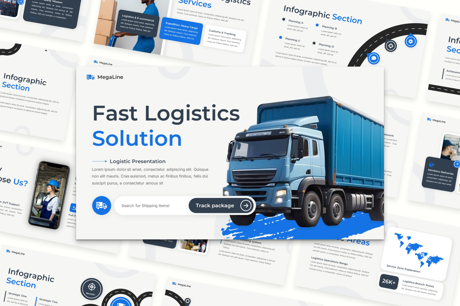 Logistics Delivery PowerPoint Template, Presentation Templates ...