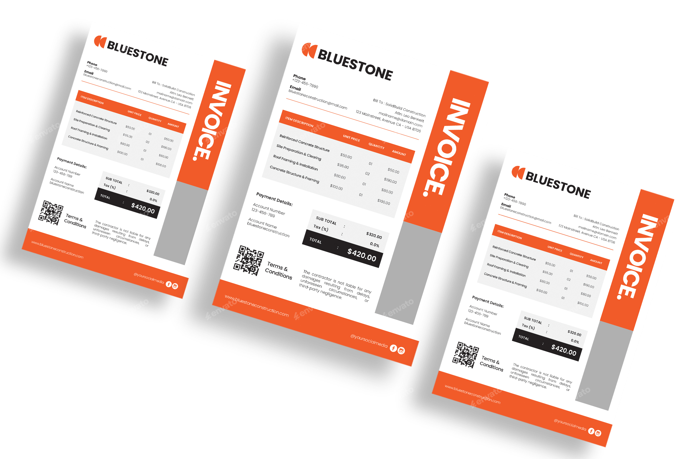 Orange Invoice Company, Print Templates | GraphicRiver