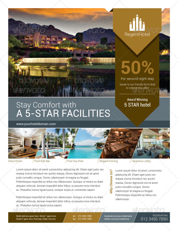 Hotel Promo Flyer Vol.01, Print Templates | GraphicRiver