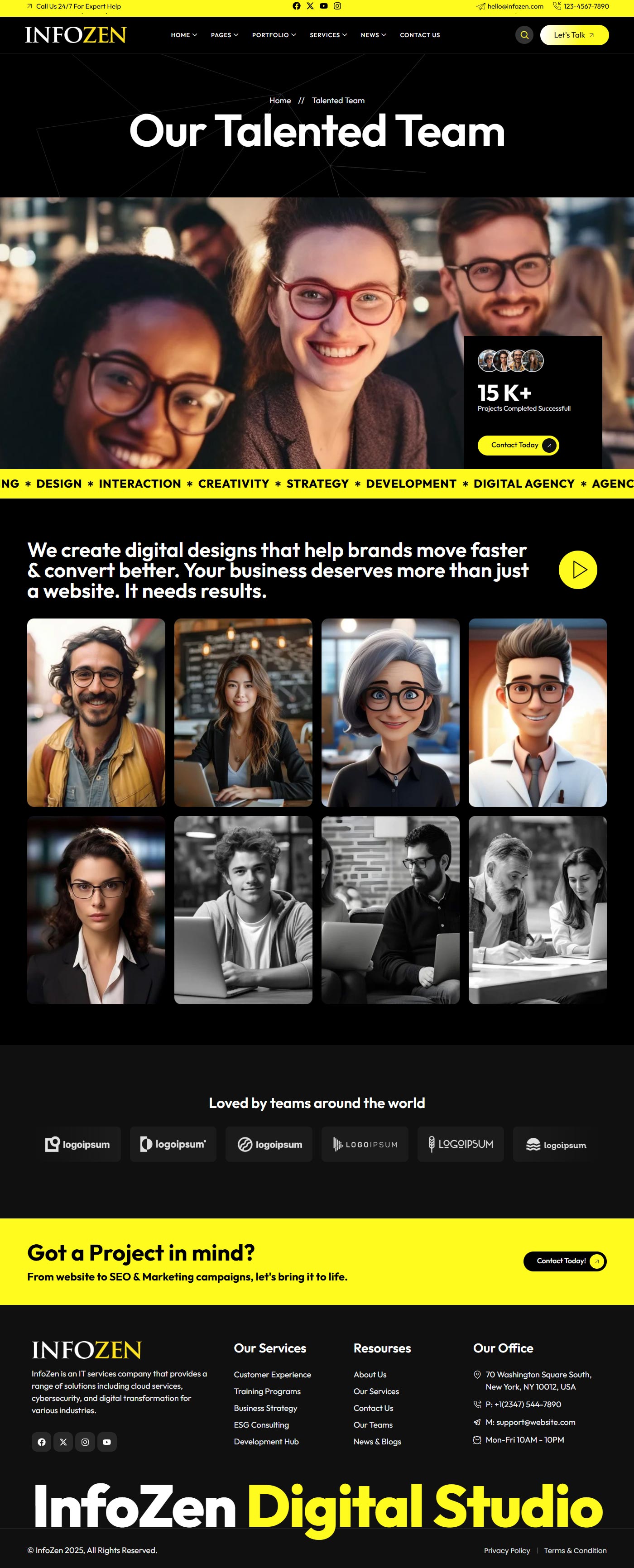 InfoZen - Digital Marketing AI Agency & IT Solutions Technology Template by creativbydesigns