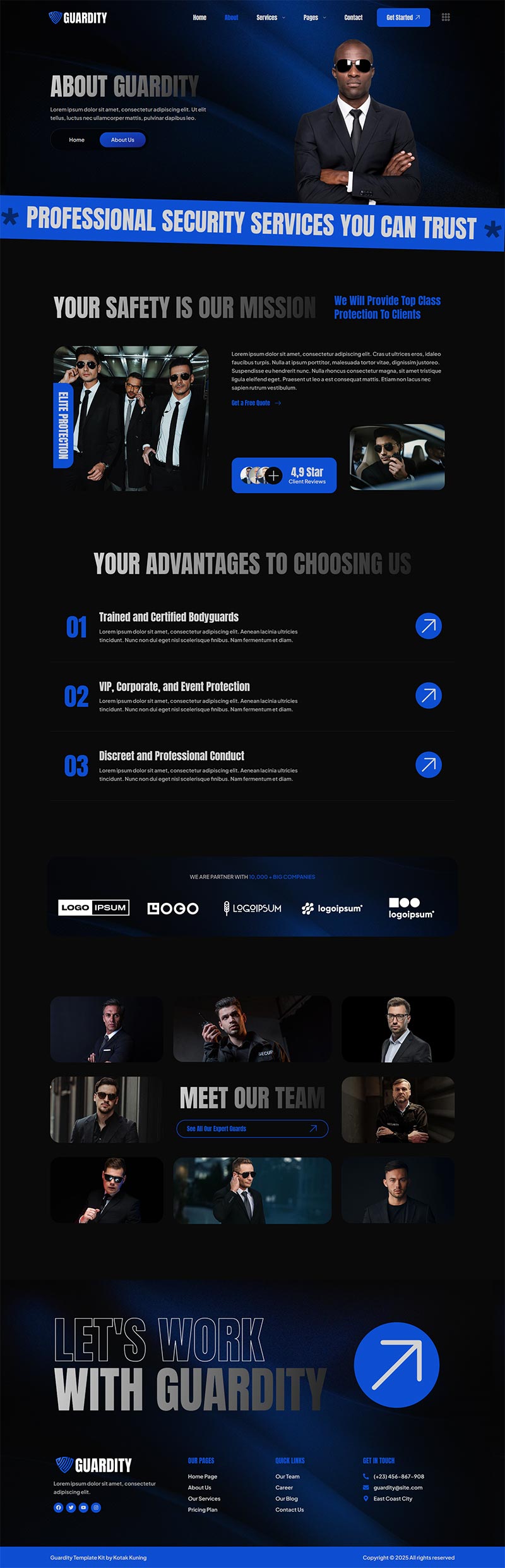 Guardity - VIP Bodyguard & Security Agency Elementor Template Kit by ...