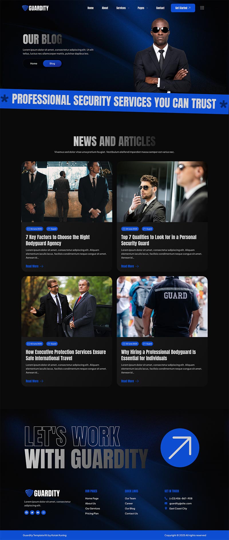 Guardity - VIP Bodyguard & Security Agency Elementor Template Kit by ...