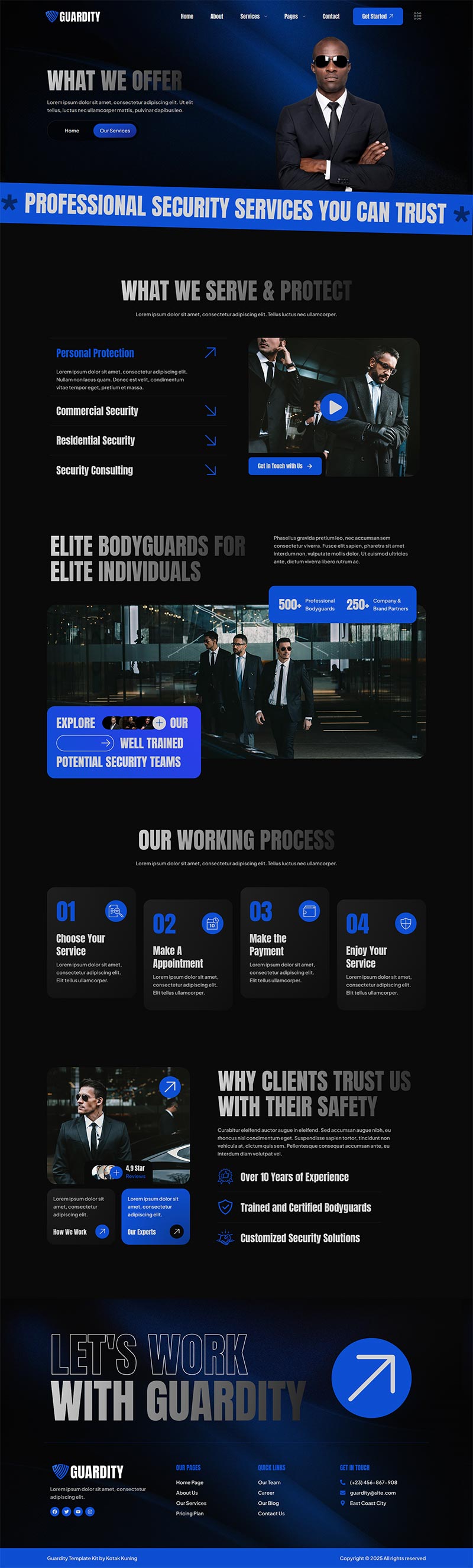 Guardity - VIP Bodyguard & Security Agency Elementor Template Kit by ...