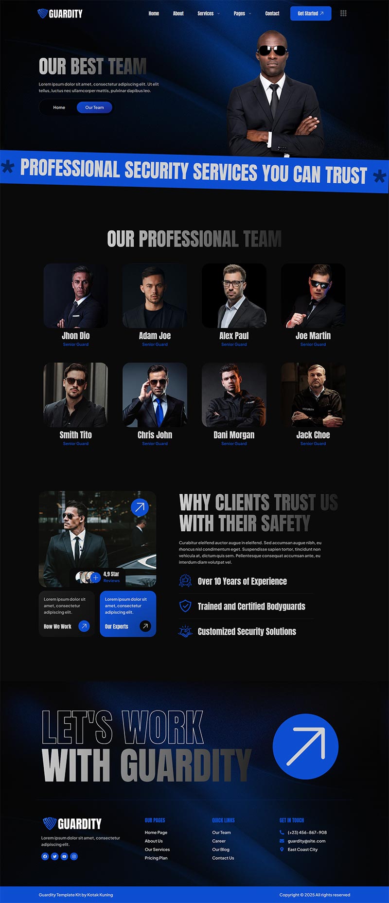 Guardity - VIP Bodyguard & Security Agency Elementor Template Kit by ...