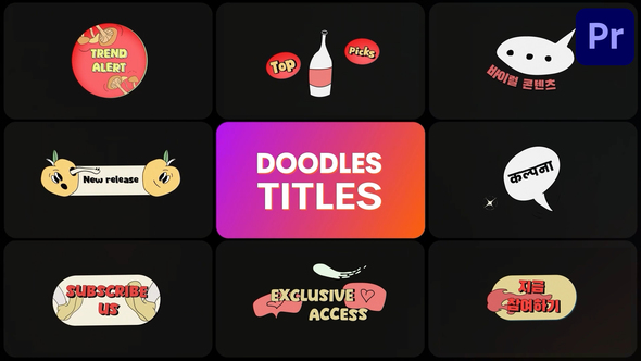 Colorful Doodle Titles for Premiere Pro, Premiere Pro Templates | VideoHive
