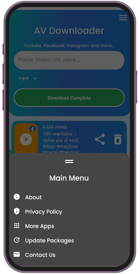 AV downloader - Convert Social video to mp4(Linked In, Insta, FB, YouTube, etc..) by coder_infosoft