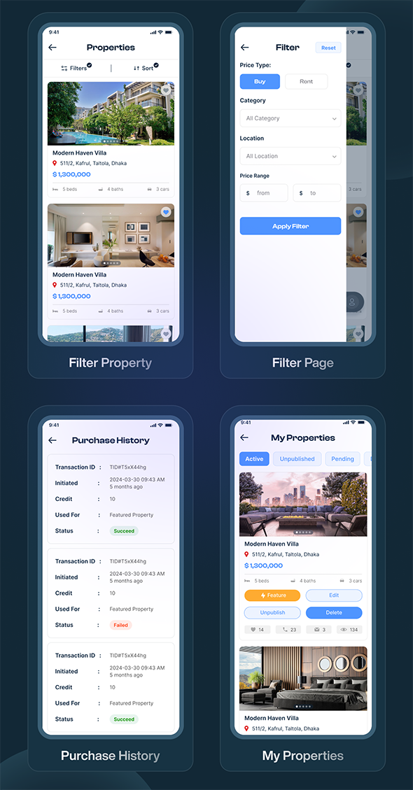 Barihat – Real Estate App Solution | Flutter Mobile App, Laravel API, Next.js Web by dbugstationltd