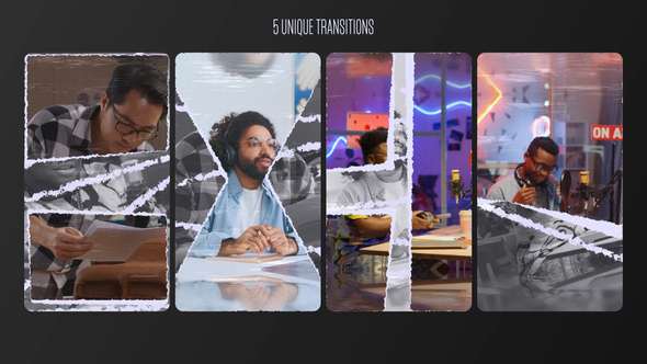 Vertical Paper Transitions, After Effects Project Files | VideoHive