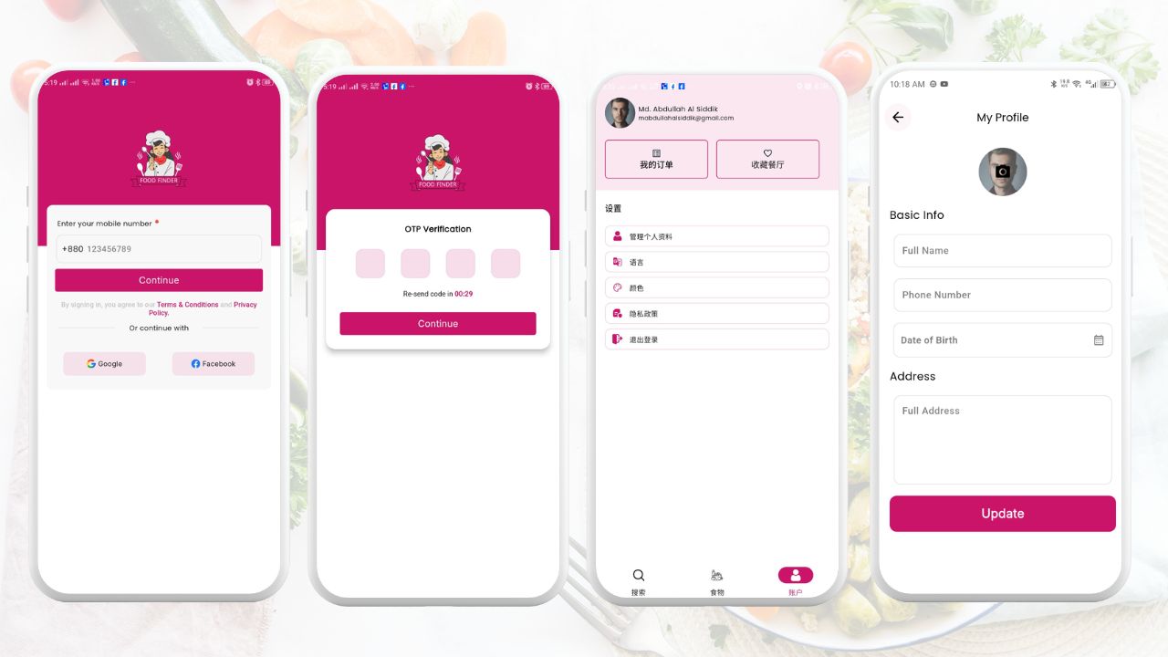 FoodFinder - Multi Restaurant Food Delivery App Flutter UI Kit by C_IT_Solutions_Est