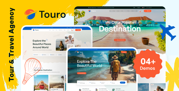 Touro - Travel & Tour Booking Agency UI Figma Template by webnextpro
