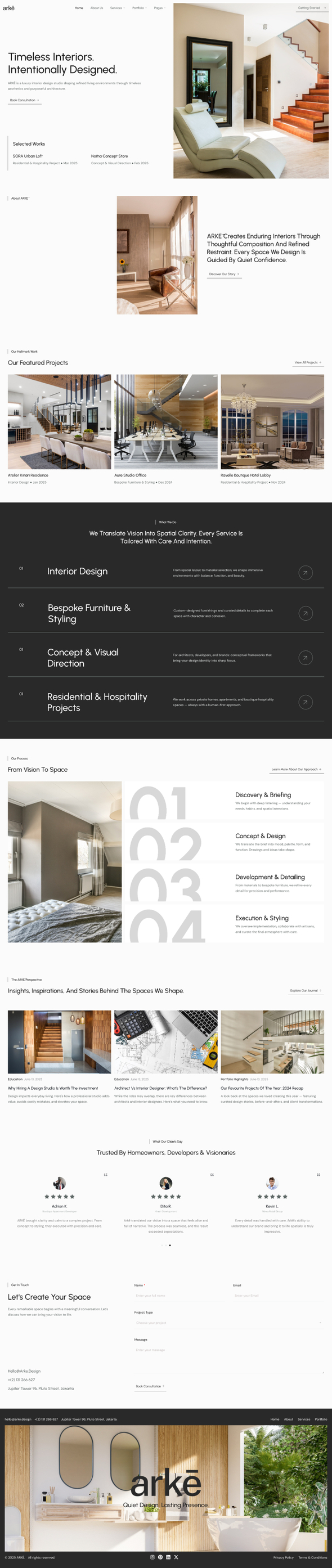 Arke - Interior Design Studio Elementor Template Kit by fatmastudio