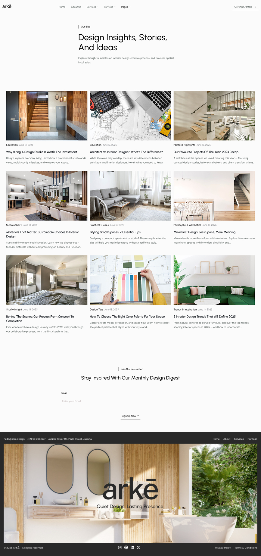 Arke - Interior Design Studio Elementor Template Kit by fatmastudio