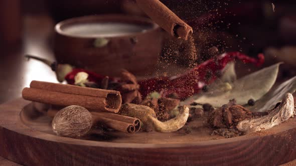 Falling Masala Indian Spices in Slow Motion, Stock Footage | VideoHive