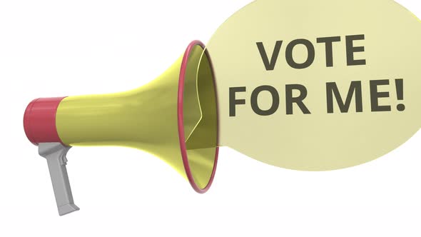 Yellow Loudspeaker with VOTE FOR ME Message, Motion Graphics | VideoHive