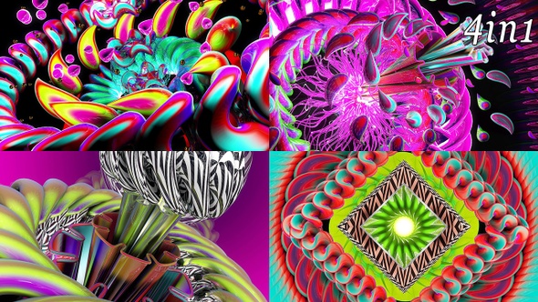 Space Flower - VJ Loop Pack (4in1), Motion Graphics | VideoHive