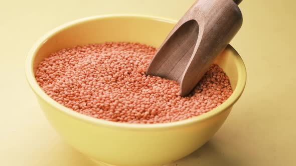 Bowl of Uncooked Dhal on White, Stock Footage | VideoHive