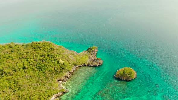 Seascape Island in the Lagoon Boracay Philippines, Stock Footage ...