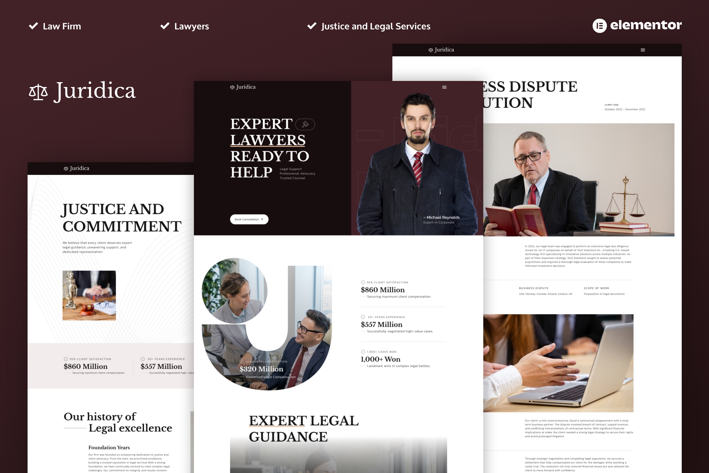 Juridica - Lawyer Attorney and Law Firm Elementor Pro Template Kit by ...