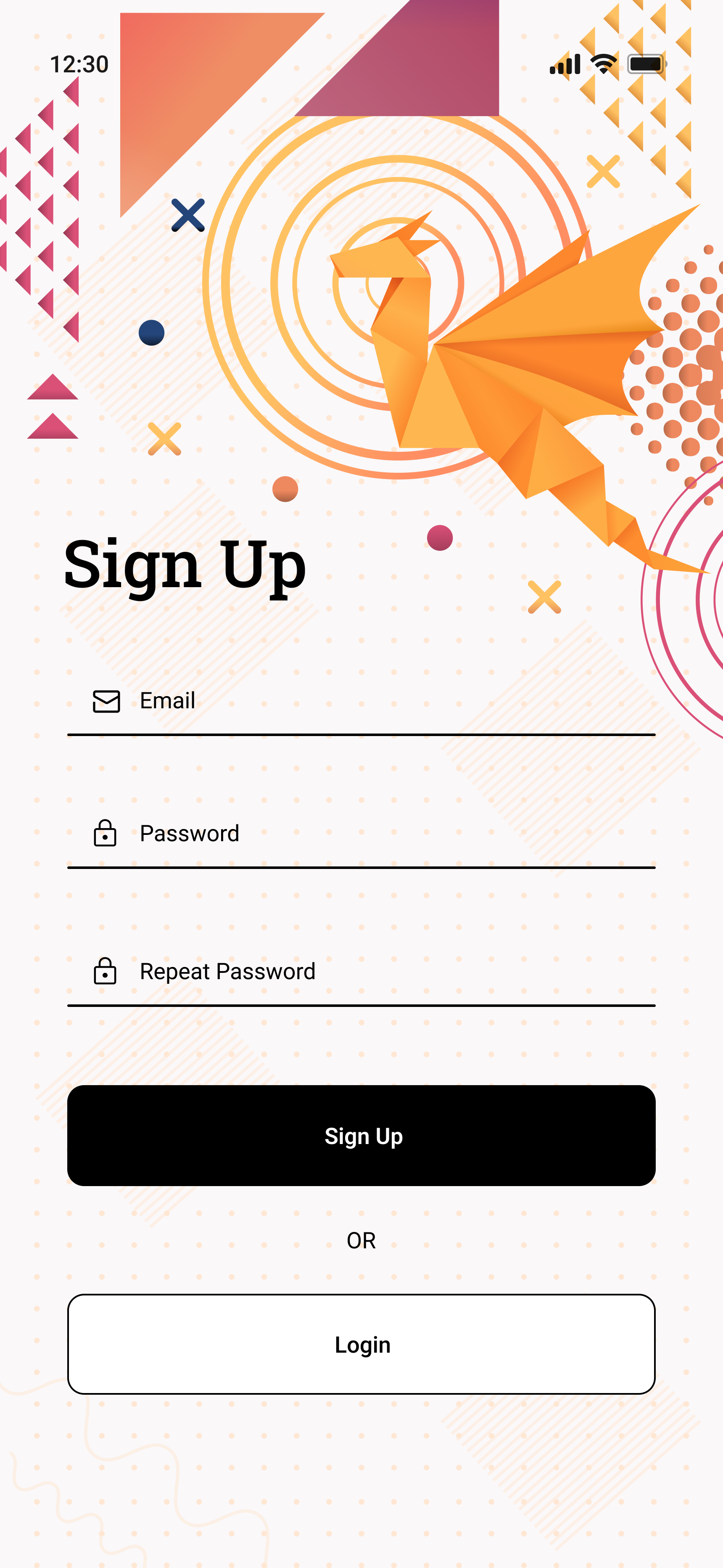 Animated Abstract Origami Login & Register Screens - Flutter Authentication UI Kit by Filip_Ve