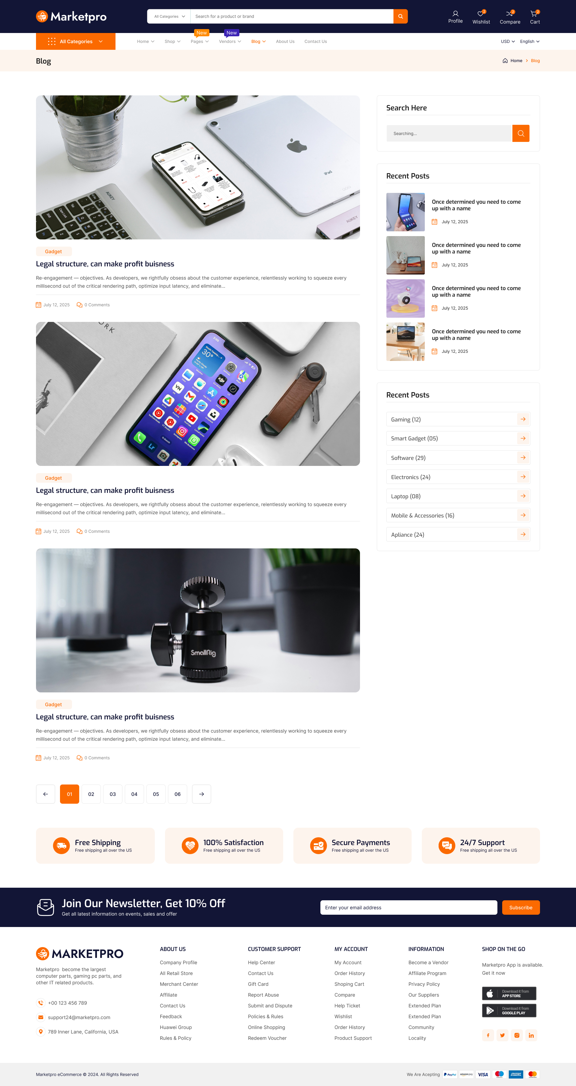 MarketPro - eCommerce Multivendor Tailwind CSS Template Multipurpose by wowtheme7