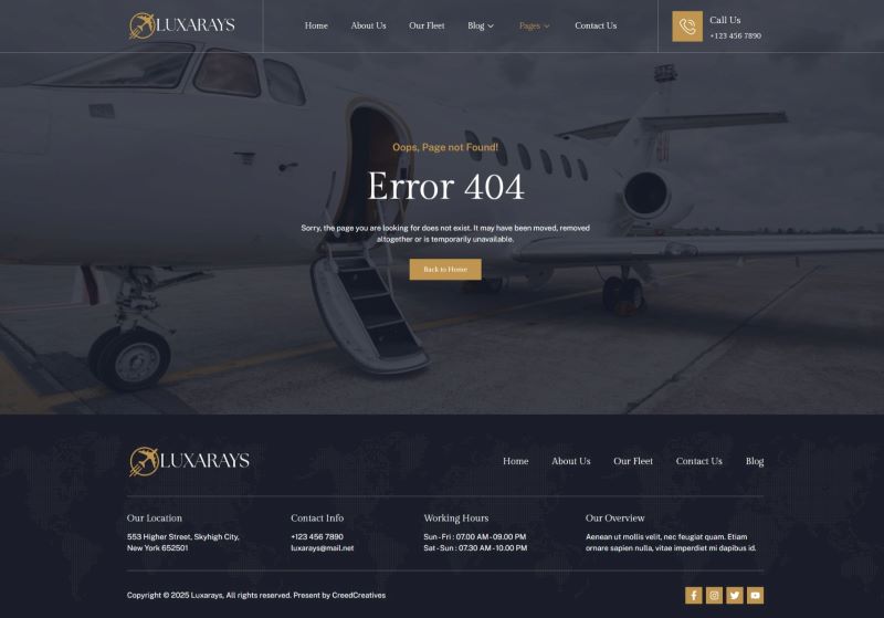 Luxarays - Private Jet Charters Elementor Pro Template Kit by ...