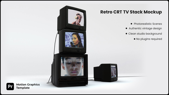Retro CRT TV Stack Mockup PP, Premiere Pro Templates | VideoHive