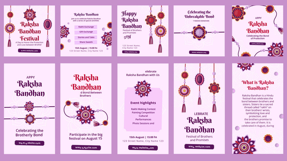 Raksha Bandhan Feed and Stories Instagram, After Effects Project Files
