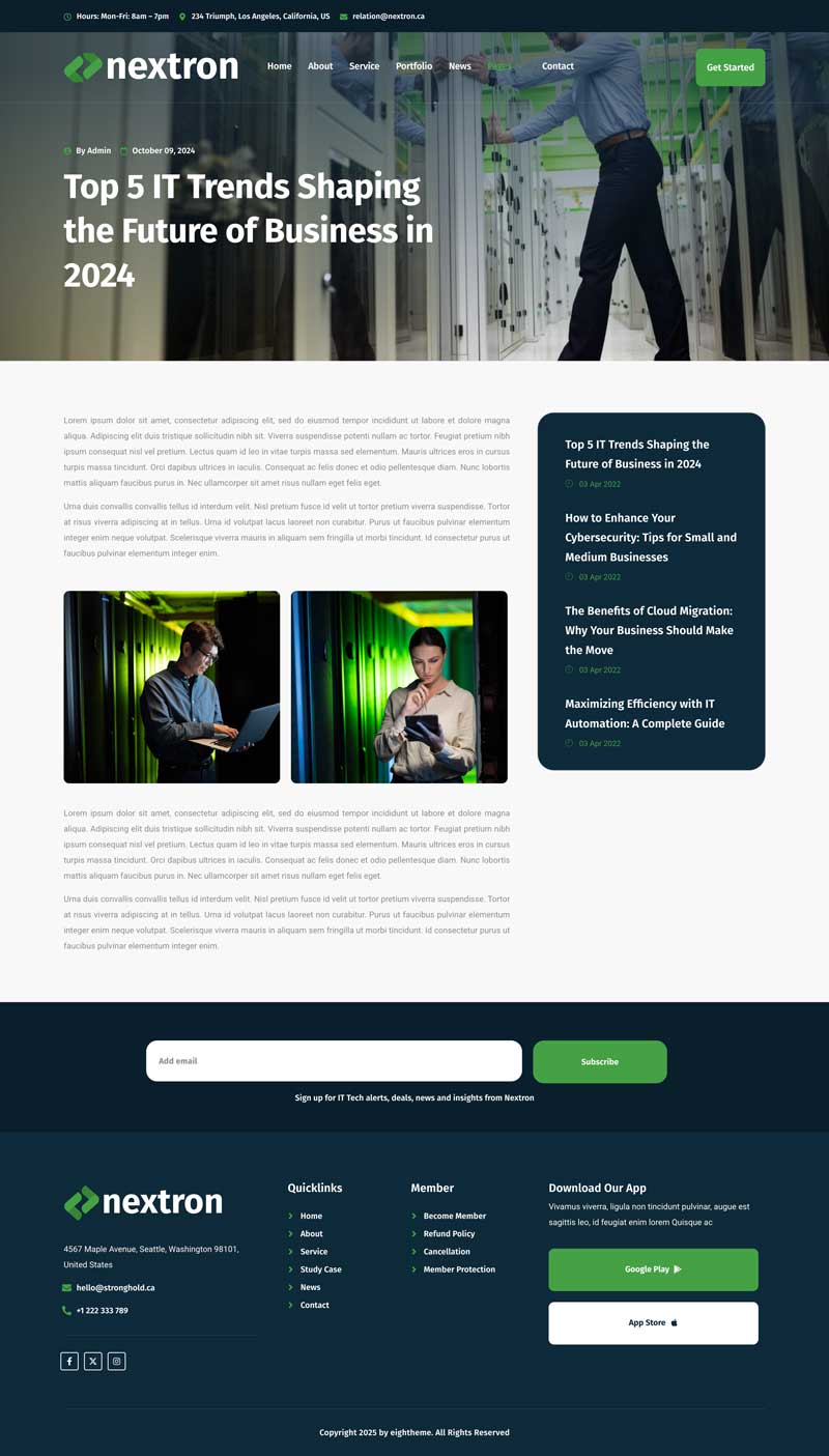 Nextron - Tech Company Elementor Template Kit by Design_8 | ThemeForest