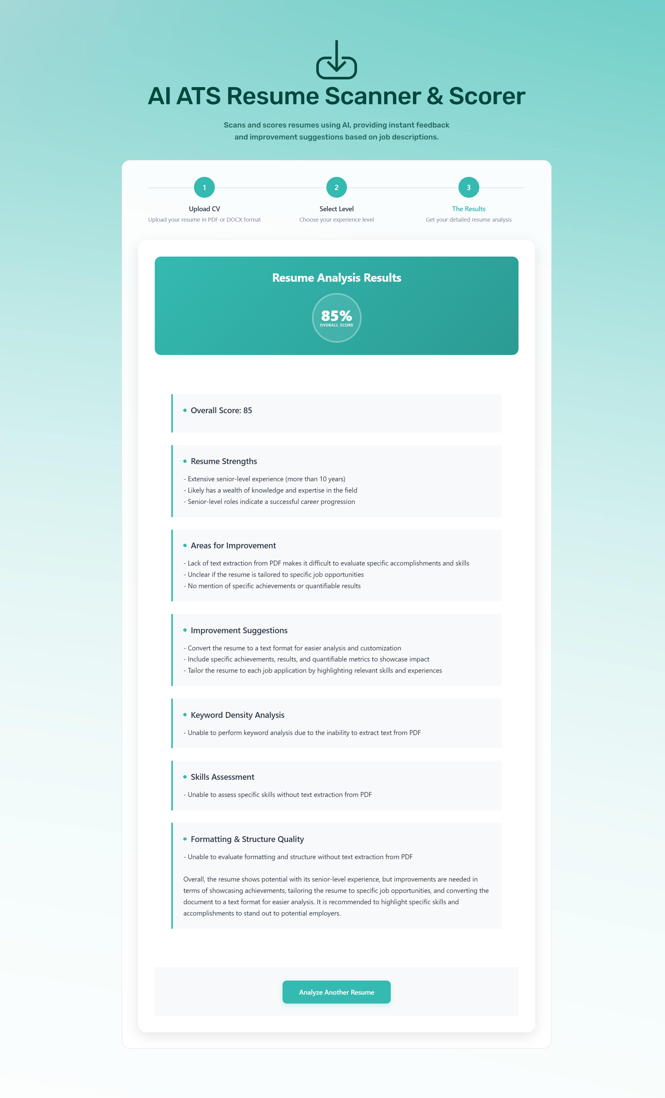 AICVs: AI Resume Scanner, Scorer & ATS Checker by modeltheme | CodeCanyon