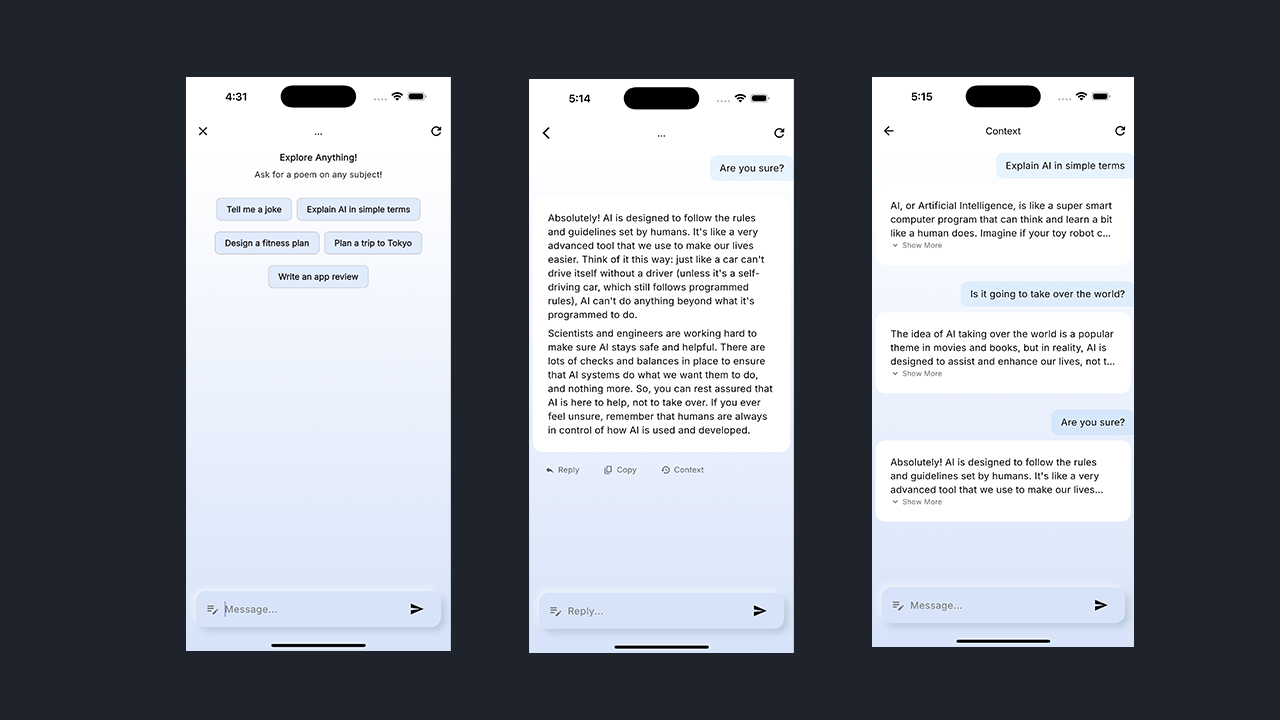 AI Chat Bot Full Dart Flutter App Chat GPT Grok Android iOS w/ Wireframe by amarubenj17