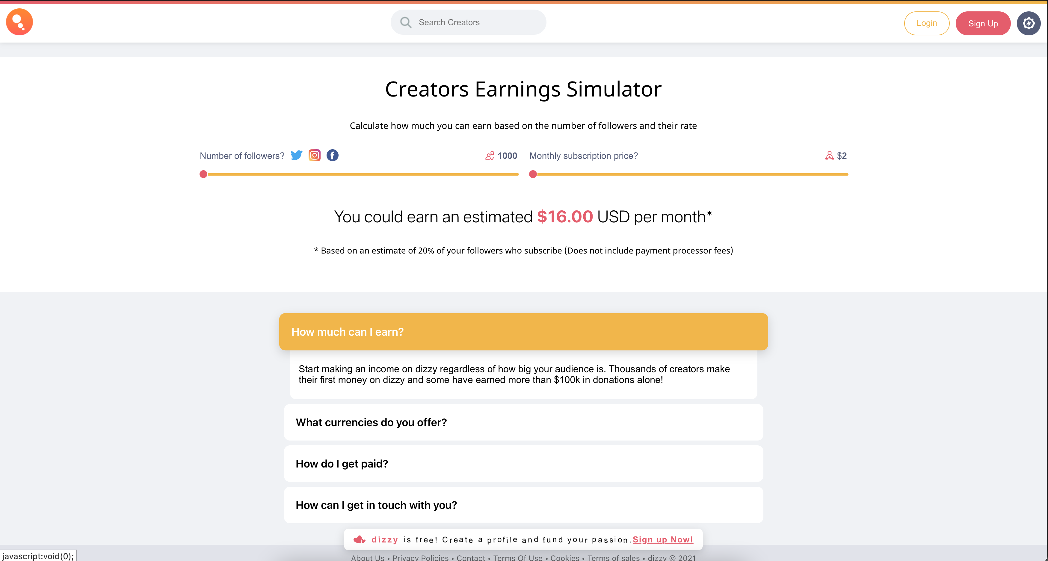 dizzy - Support Creators Content Script by mstfoztrk | CodeCanyon