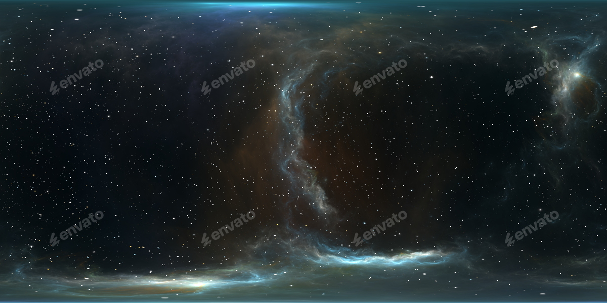 360 Degree HDRI Full Sphere Panoramic Space Background With Starfield ...