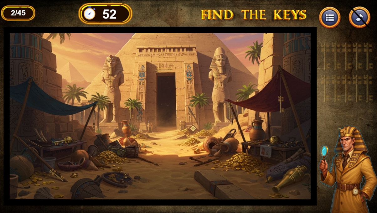 Find It In The Pyramid Of Egypt - Desktop/Mobile - HTML5 Game ...
