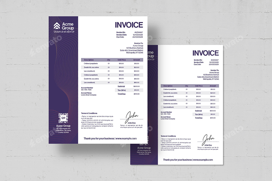 Invoice Template, Print Templates | GraphicRiver