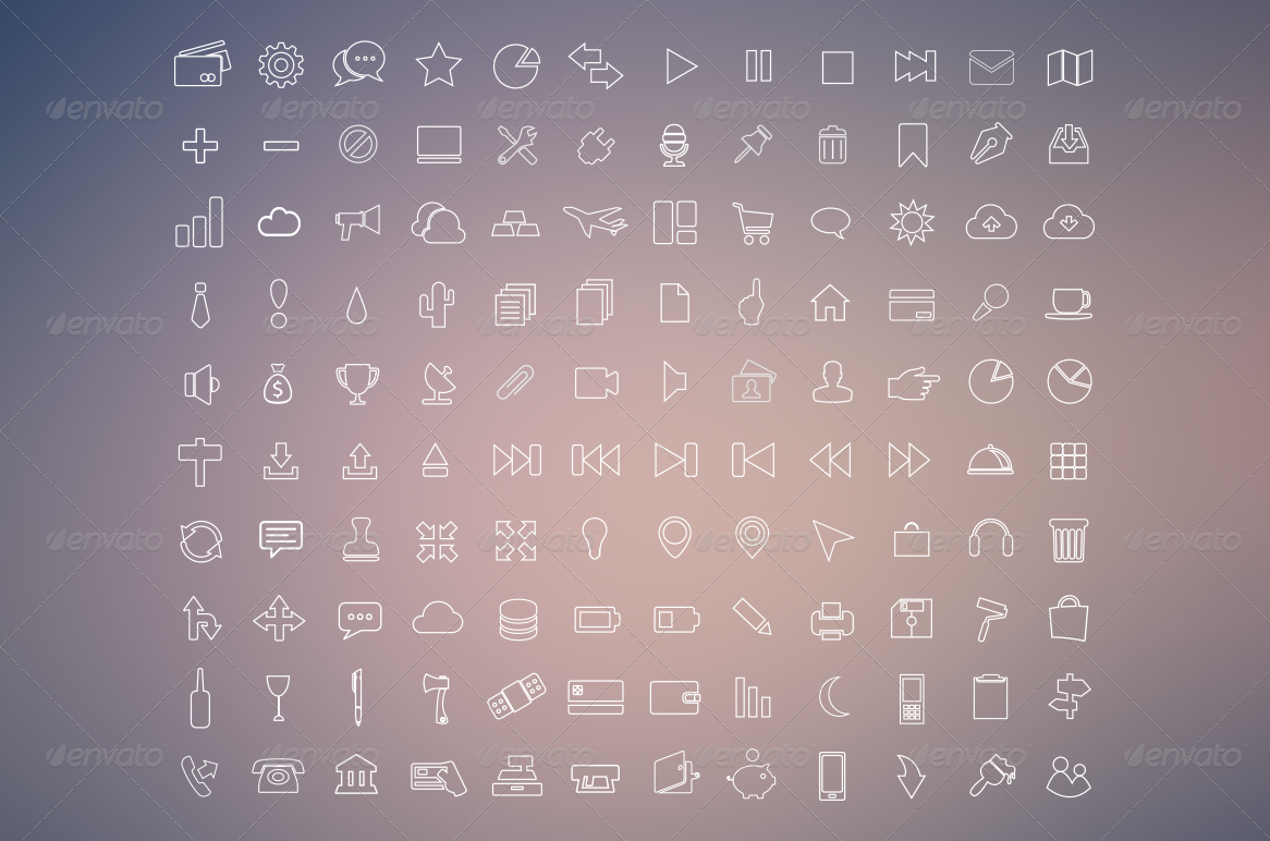 270 Vector Outline Icons, Icons | GraphicRiver